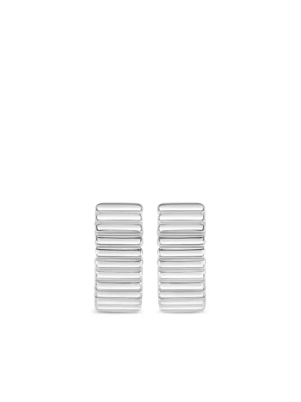 DOWER AND HALL Large Humbug Hoop Earrings - Silver