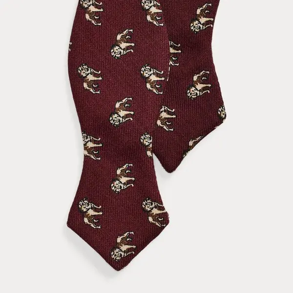 Ralph Lauren Dog-print Wool Challis Bow Tie - Wine