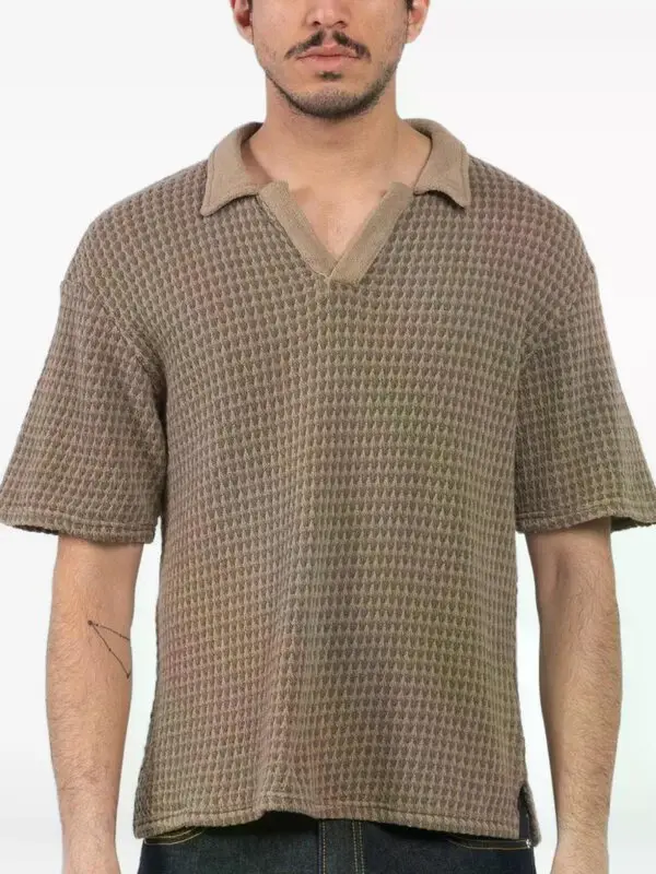 Officine Générale Pique Knit T-shirt - Brown