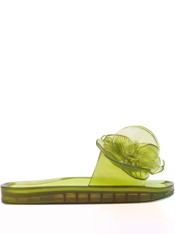 Melissa X Y/project Floral-embellished Slides - Yellow
