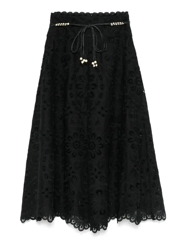 Zimmermann Rhiannon Midi Skirt - Black