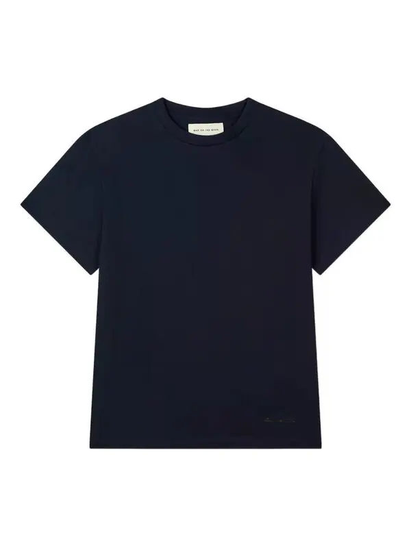 MAN ON THE BOON. Logo-embroidered T-shirt - Blue