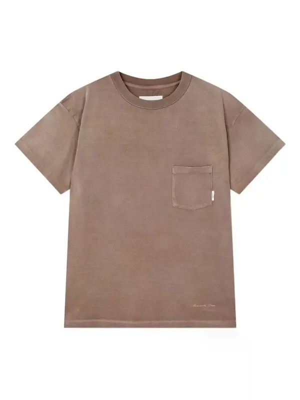 MAN ON THE BOON. Pocket-detail T-shirt - Brown