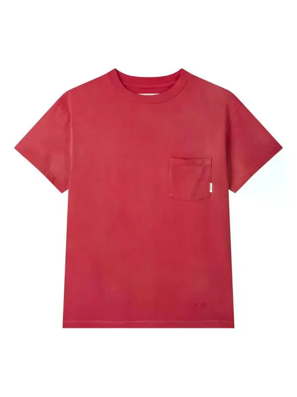 MAN ON THE BOON. Pocket-detail T-shirt - Red