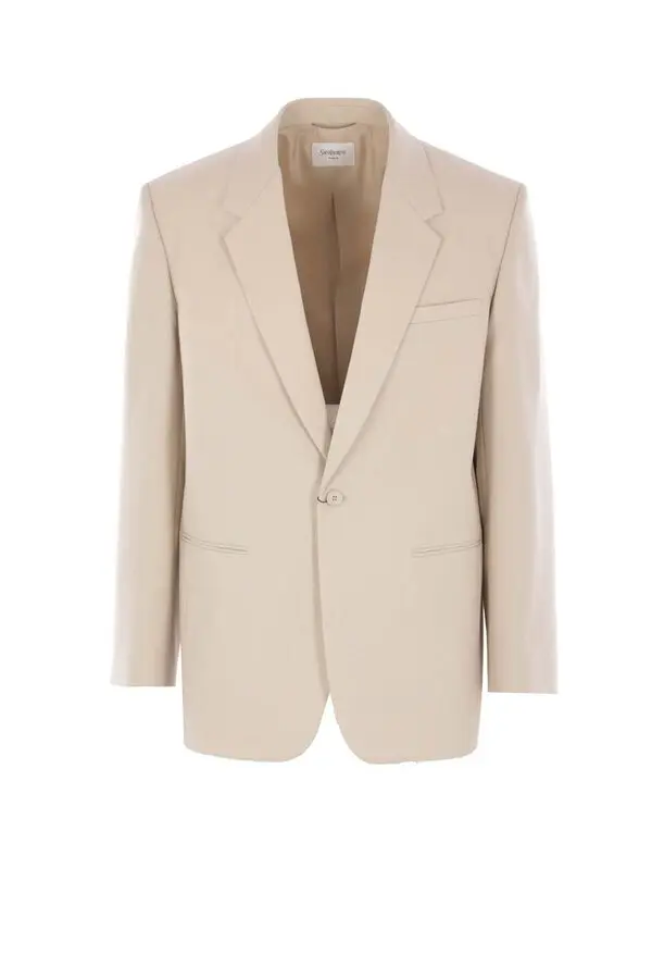 Saint Laurent Wool Jacket - Beige O Tan