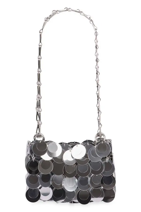 Rabanne Sparkles Discs Nano Bag - Silver