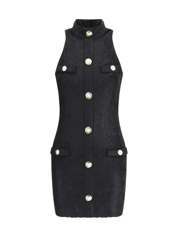 Balmain Baroque Short Dress - Black