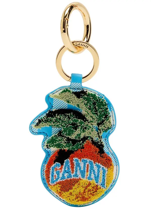 GANNI Apple Leather Keyring - Multicoloured