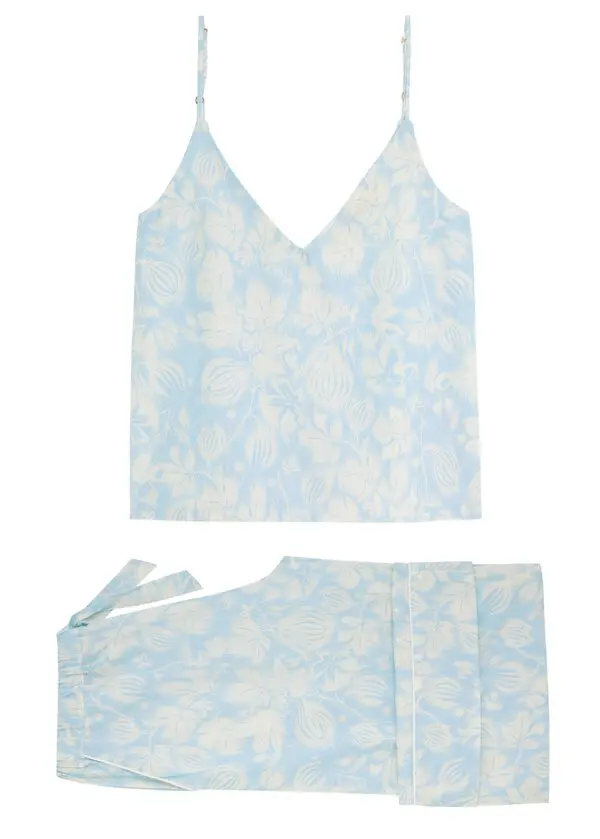 Desmond & Dempsey Alma Fig Printed Cotton Pyjama Set