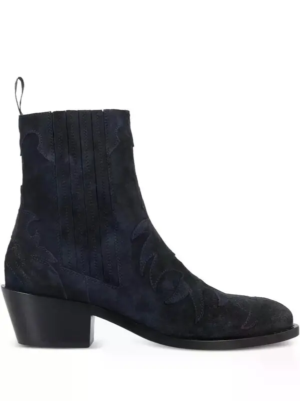 Sartore 45mm Leather Cowboy Ankle Boots - Blue