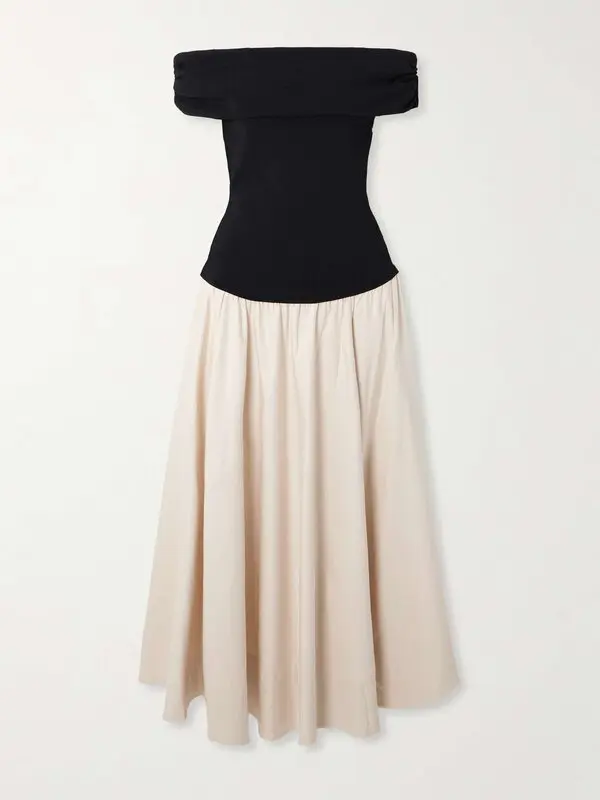 Simkhai Adaline Off-the-shoulder Midi Dress - Black