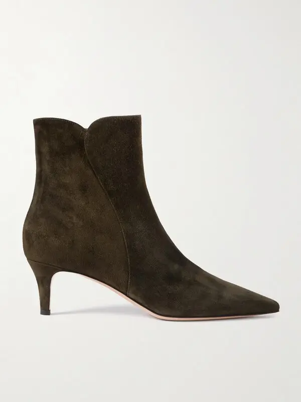 GIANVITO ROSSI Levy 55 Suede Ankle Boots - Green