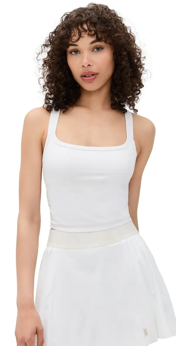 RHONE Serene Shelf Bra Tank - Snow White