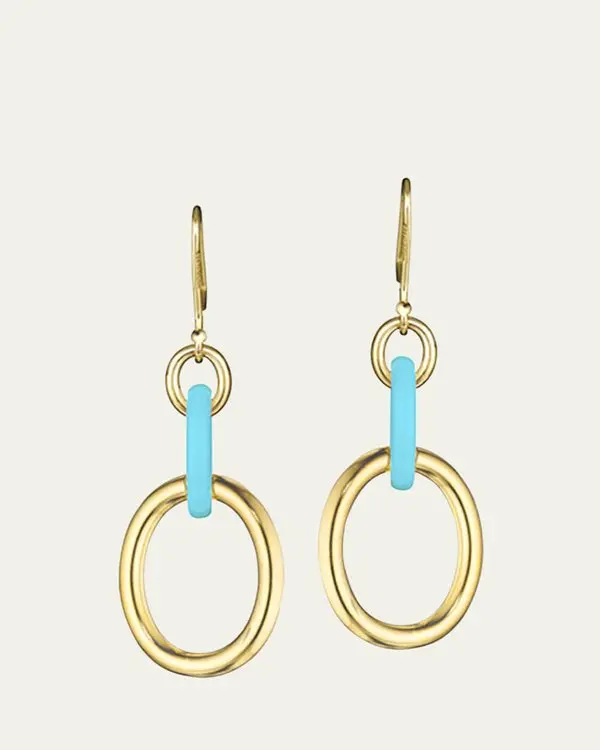 FARAONE MENNELLA BY R.F.M.A.S. 18k Yellow Gold And Turquoise Drop Earrings
