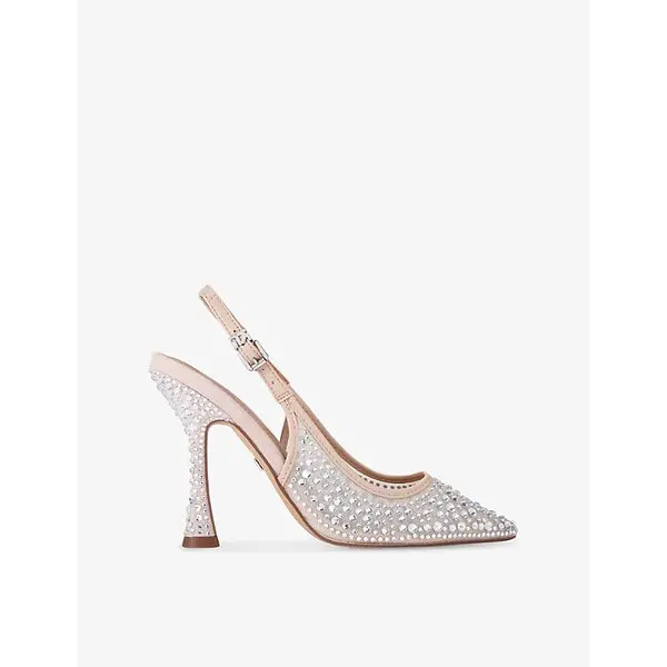 Kurt Geiger Aria Gem Woven Heeled Courts - Blush