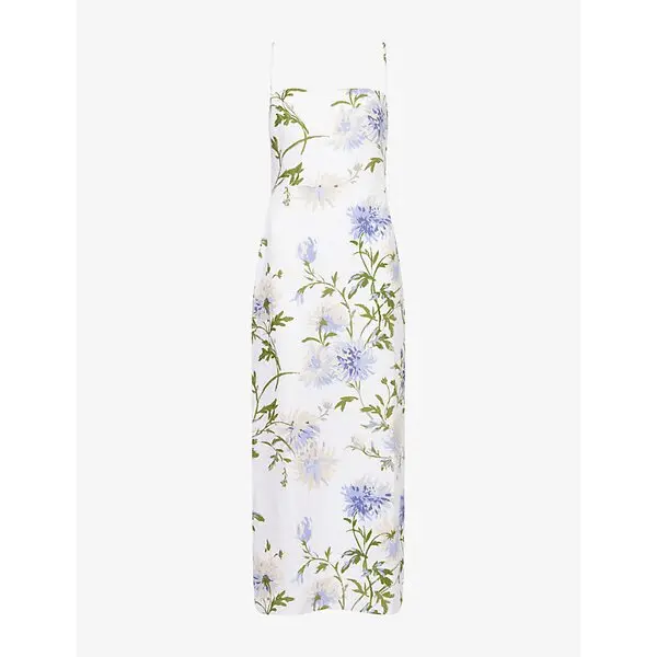 REFORMATION Frankie Floral-print Linen Midi Dress - Serenity