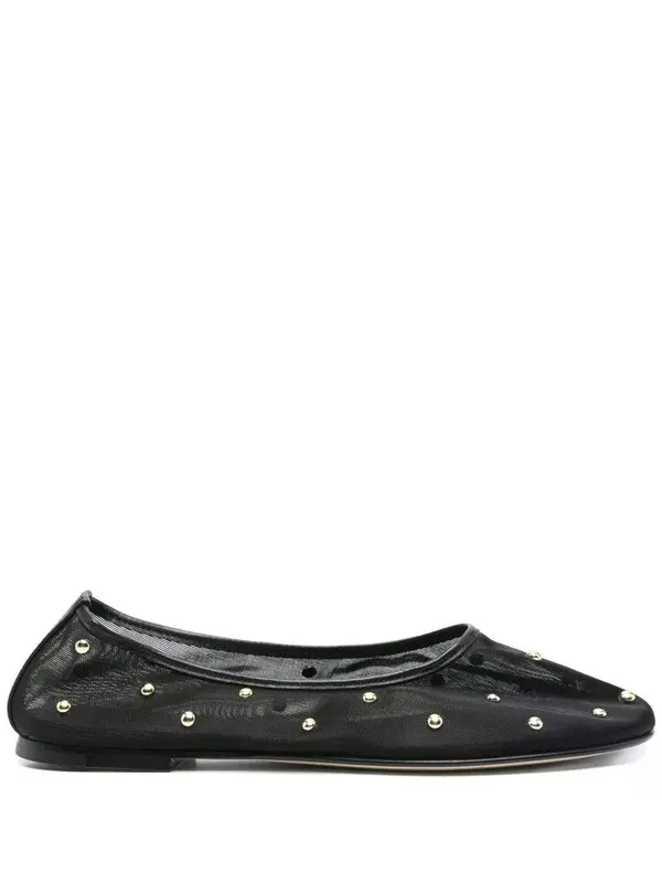 Dear Frances Studded Mesh Ballet Flats - Black