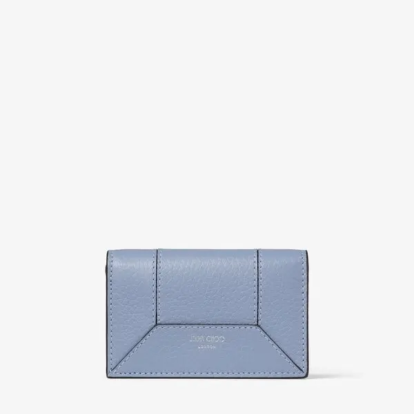 JIMMY CHOO Diamond Nello M Blue Haze Grainy Calf Leather Coin Purse - Blue Haze/antique Silver