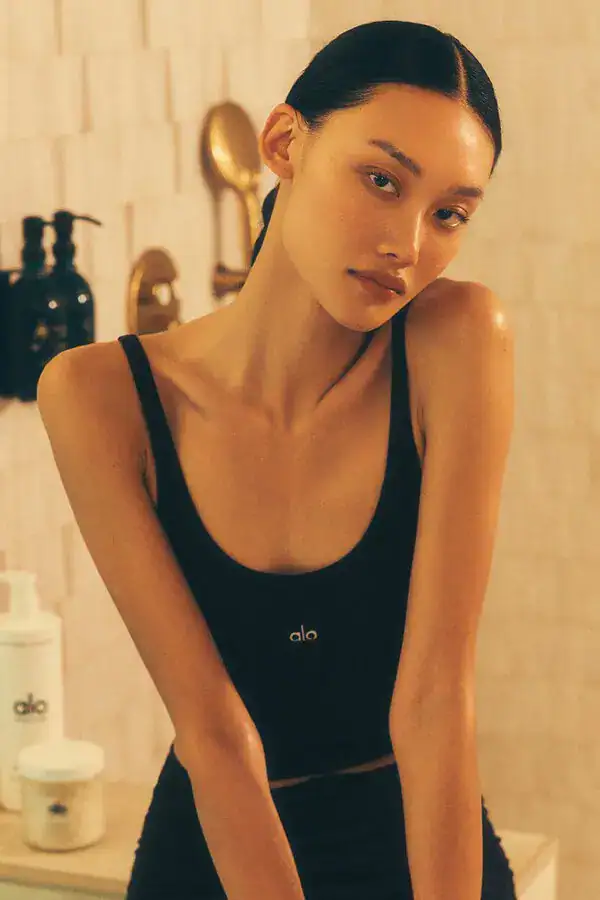 Alo Yoga Ribbed Prosper Tank Top In Black - 31% Off | Editorialist