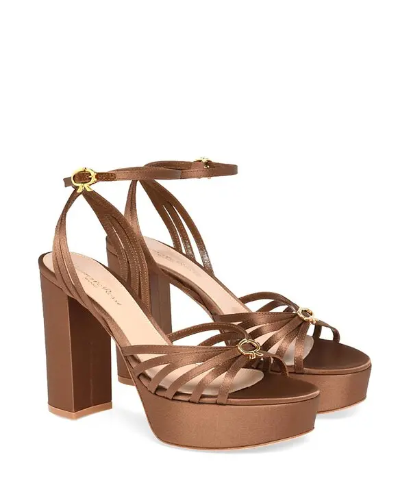 GIANVITO ROSSI Rita Sandals - Brown Fabric