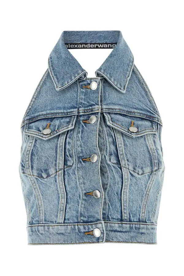Alexander Wang Stretch Denim Top - Blue