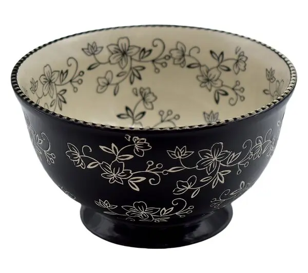 TEMP-TATIONS As Is Floral Lace 2-quart Pedestal Bowl