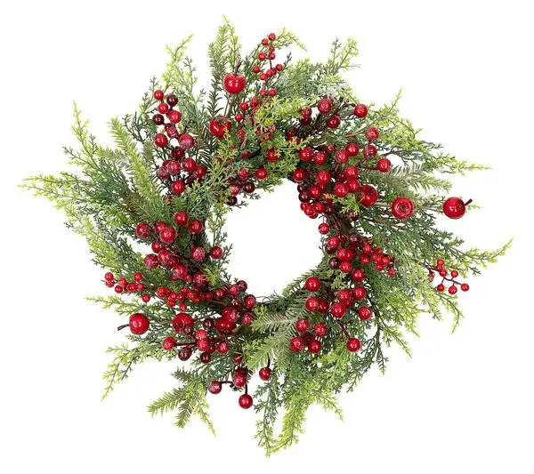 NORTHLIGHT Cedar And Pine Christmas Wreath 24' Unlit