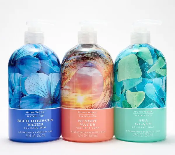 HOMEWORX BY SLATKIN + CO. As Is S/3 Poolside Splash Soaps