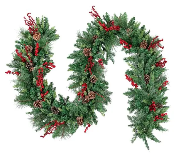 NORTHLIGHT Cypress And Cedar Christmas Garland 10' X 15