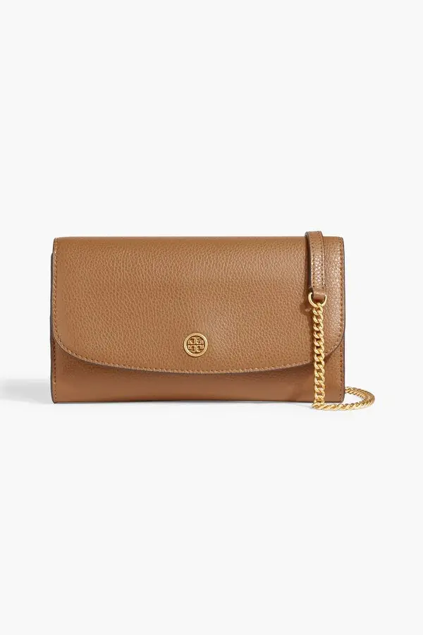 Tory Burch Robinson Pebbledleather Wallet - Light Brown