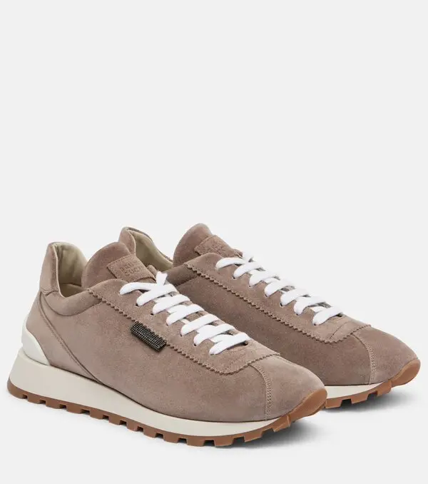 Brunello Cucinelli Suede Almond Toe Sneakers