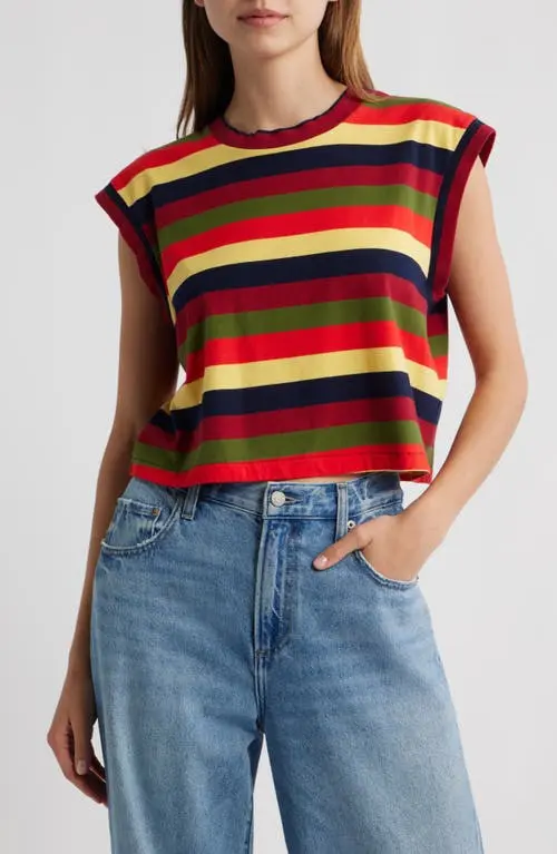 The Great. Striped Cotton Crop Top