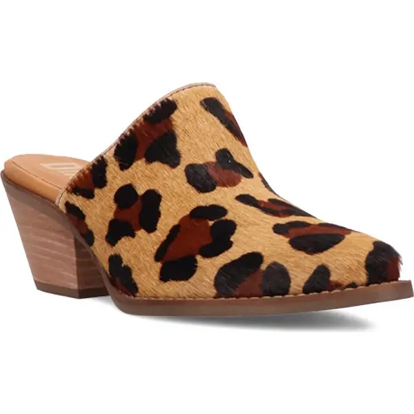 DINGO Calico Calf Hair Mule - Leopard
