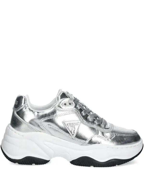 Guess Metallic-effect Leather Chunky Sneakers