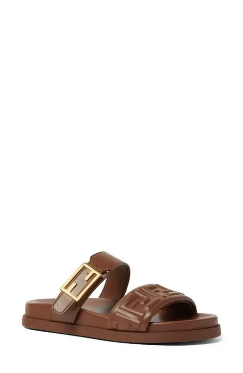 Fendi Feel Ff Double Band Sandal - Brown