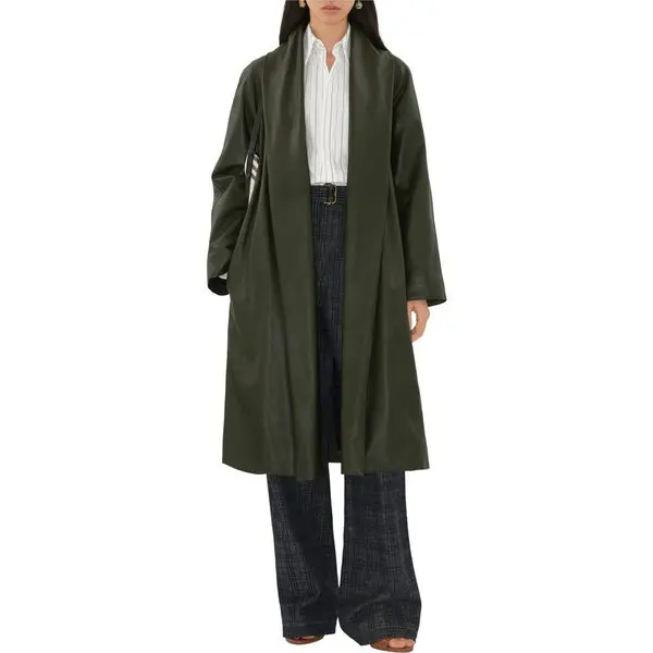 Burberry Leather Wrap Coat
