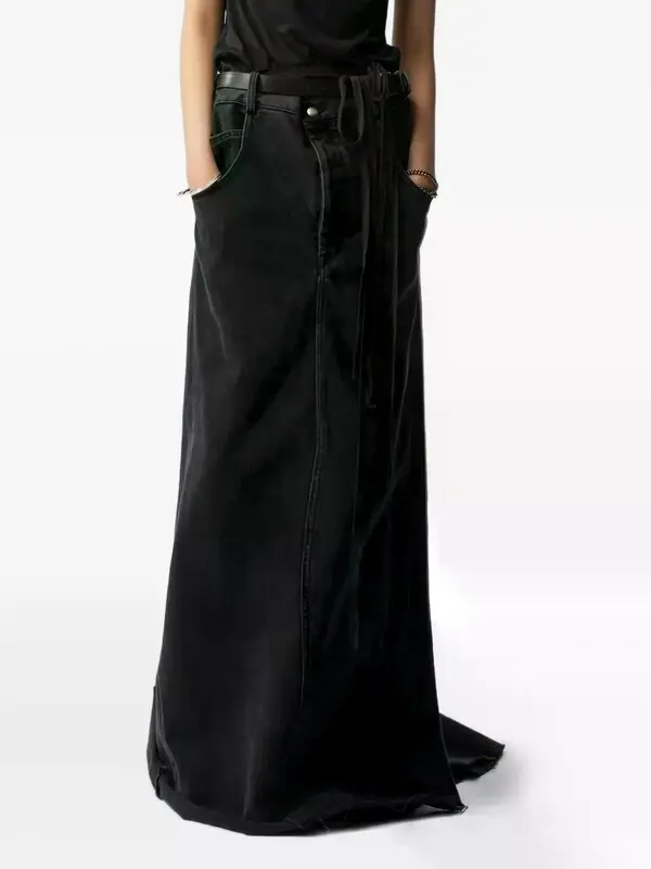 ANN DEMEULEMEESTER Goele High-waisted Denim Maxi Skirt - Black
