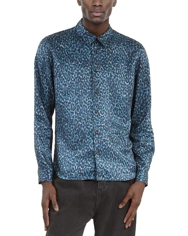 The Kooples Printed Long Sleeve Button Front Shirt
