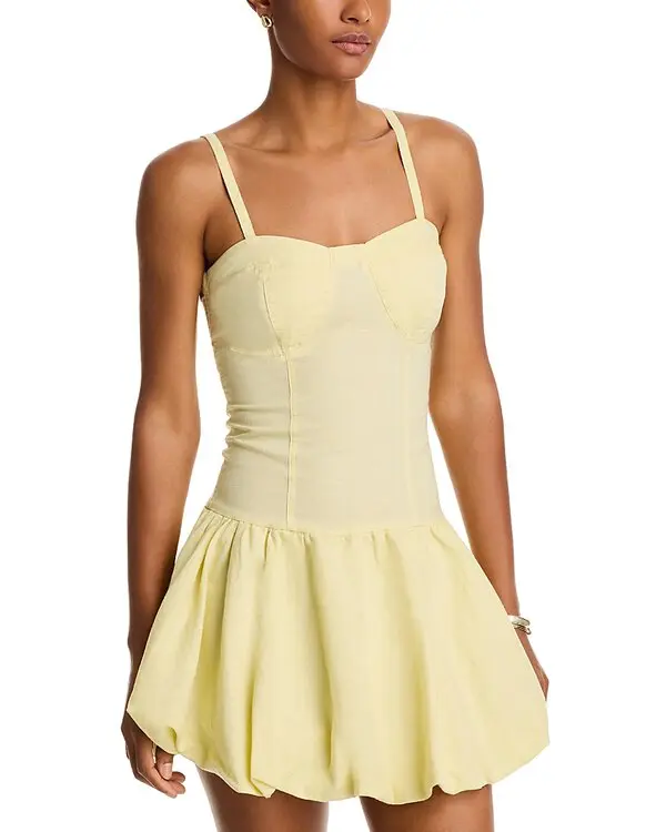 Blanknyc Linen Blend Bubble Mini Dress