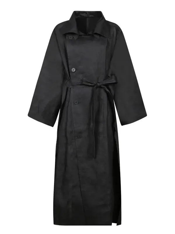 Issey Miyake Oversized Trench Coat With Belt