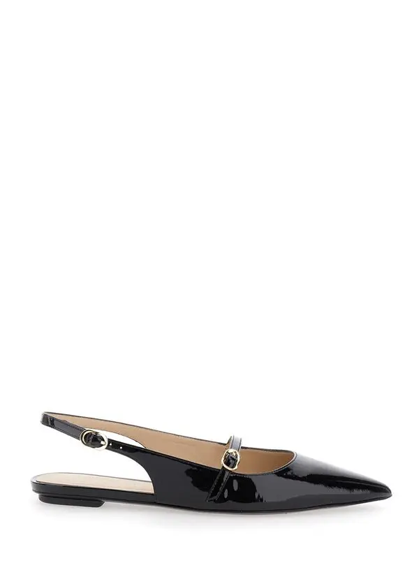 STUART WEITZMAN Emilia Patent Leather Slingback Sandals - Black
