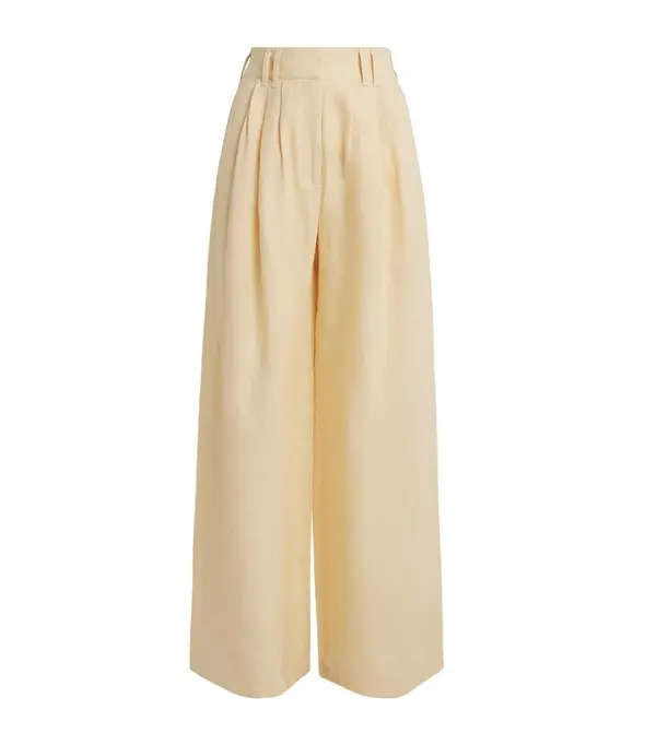 Posse Linen Parker Wide-leg Trousers - Ivory