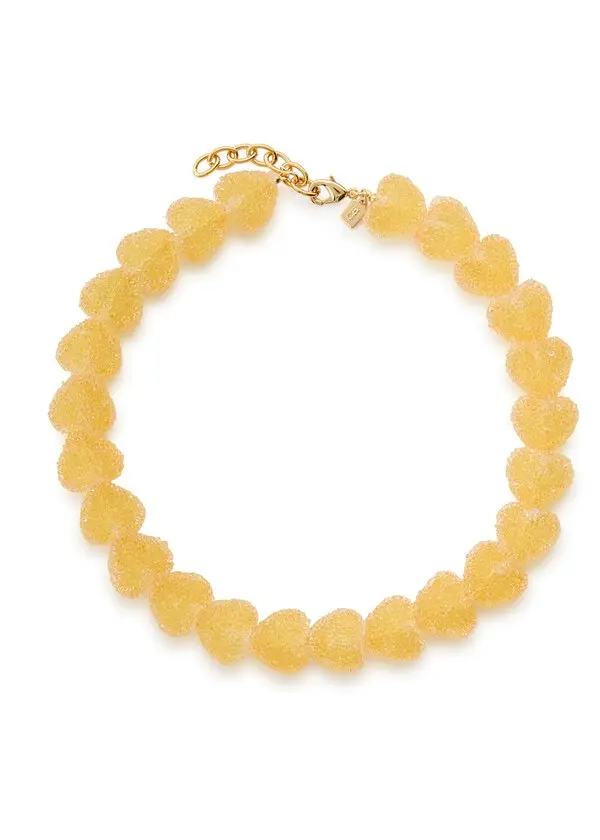CRYSTAL HAZE Jelly Heart 18kt Gold-plated Necklace - Orange