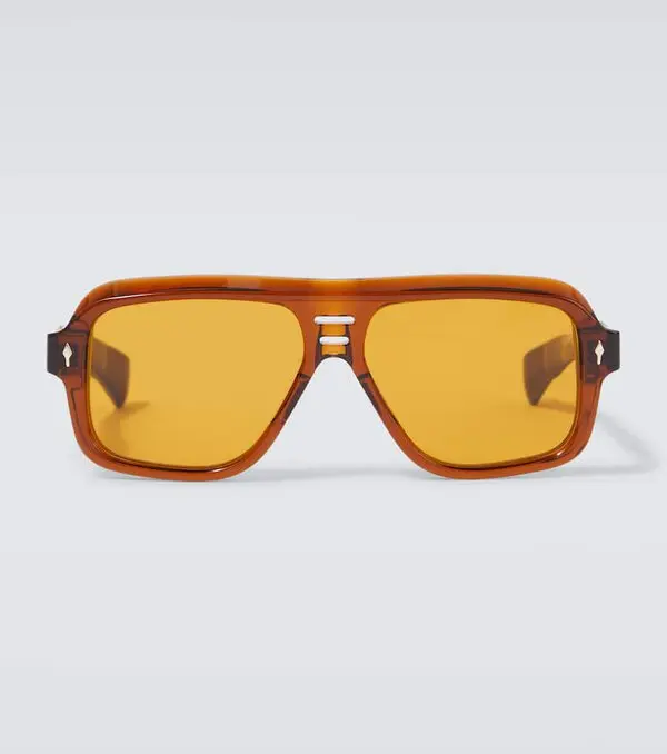 JACQUES MARIE MAGE X Glenn Gould Fugue Aviator Sunglasses - Brown