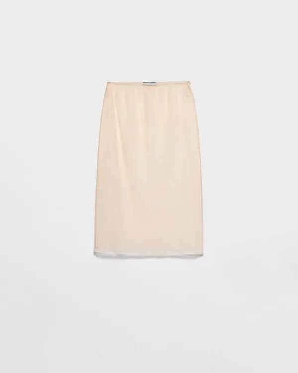 Prada Cotton Tulle Slip - Natural
