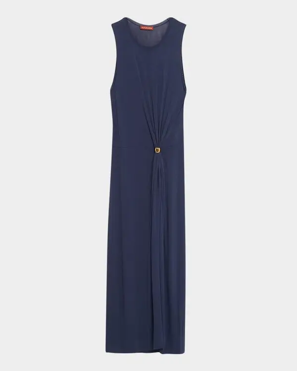 Altuzarra Saralien Gathered Maxi Dress - Berry Blue