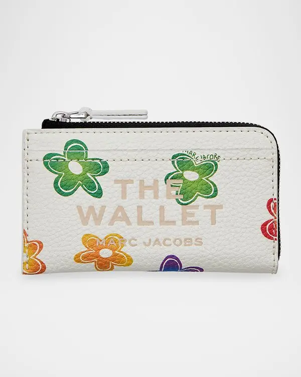 Marc Jacobs Wild Daisy Leather Wallet - White Multi