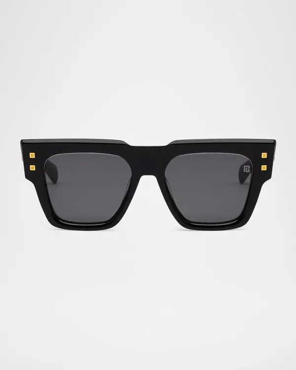 Balmain B-army Square Sunglasses - Blk Gld