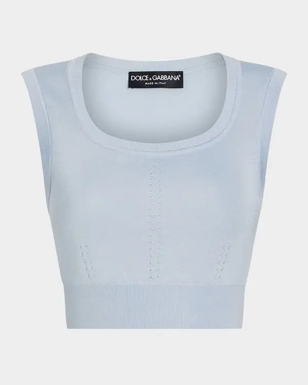 Dolce & Gabbana Pointelle Knit Sleeveless Sweater