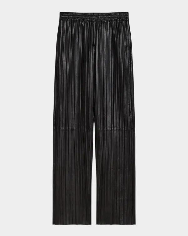 Helmut Lang Pull-on Pleated Leather Trousers